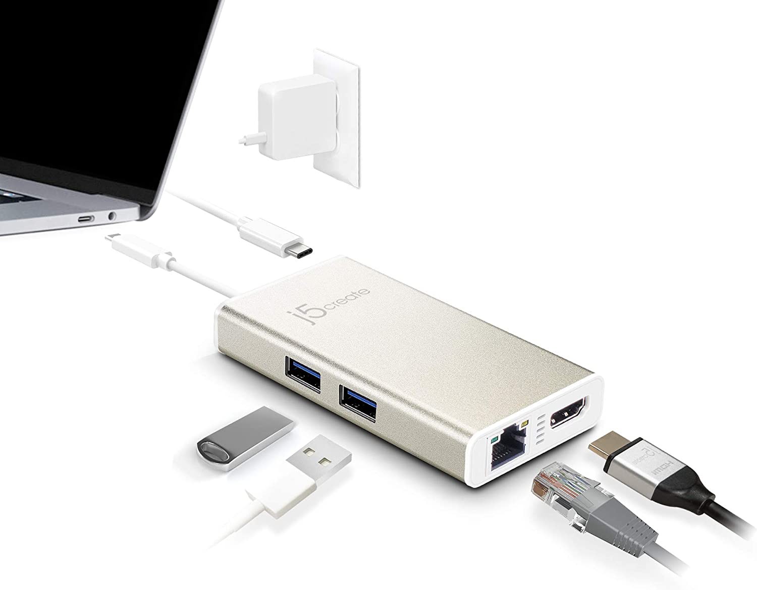 J5CREATE USB TYPE-C MULTI-ADAPTER HDMI & GIGABIT ETHERNET
