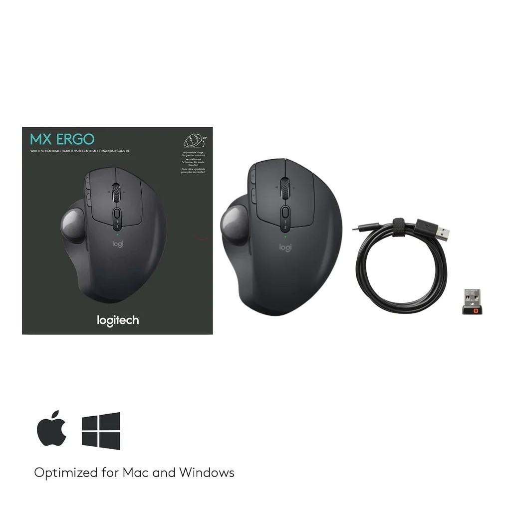 LOGITECH MX ERGO ADVANCED WIRELESS TRACKBALL MOUSE