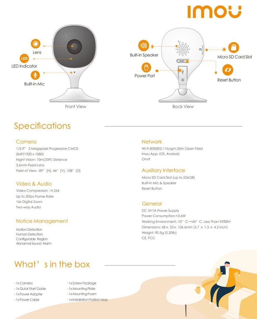 IMOU CUE 2E 1080P WIFI CAMERA