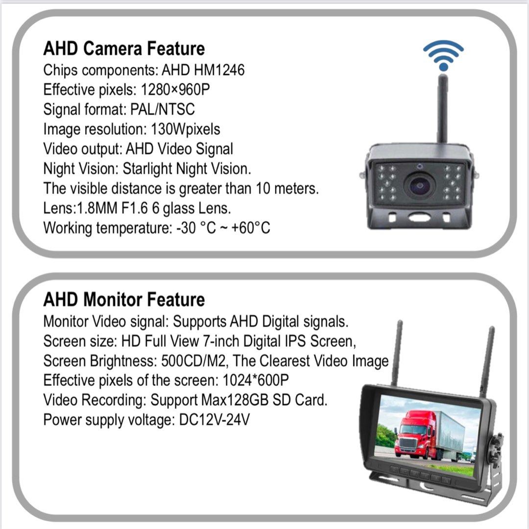 7 STAR IN-VEHICLE 2 WIRELESS CAMERA SET LED407-W/2