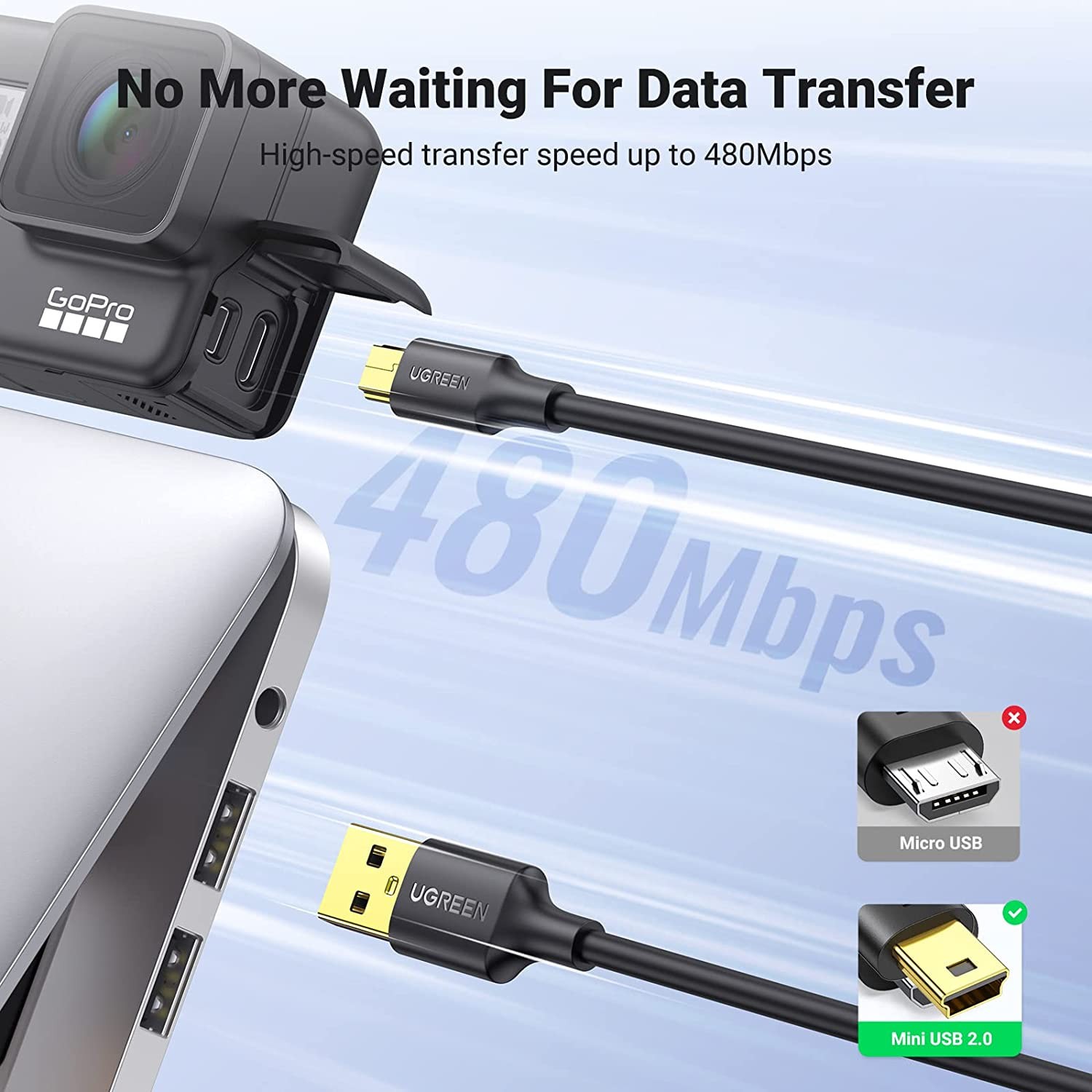 UGREEN 10385 USB TO MINI USB CABLE 1.5M